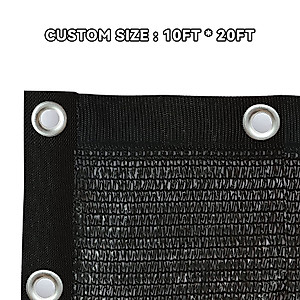 NC 70 Shade Cloth Sunblock Net 10X20 Ft Black Sun Shade Mesh Tarp for Plant Cover Greenhouse Garden Patio Backyard Swimming Pool Kennel Shade Netting