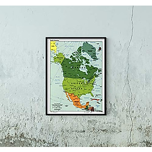 1998 Map| North America| North America Map Size: 18 inches x 24 inches |Fits 18x24 siz