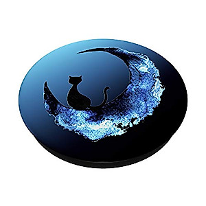 Vintage Halloween with Crescent Moon and Cat PopSockets PopGrip: Swappable Grip for Phones & Tablets