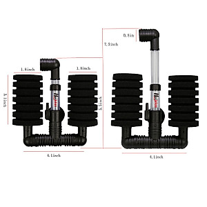Huijukon Aquarium Fish Tank Sponge Filter Bubbler for 10 to 30 Shrimp Betta Breeder Fry Nano Axolotl Angelfish Tanks (Filter)