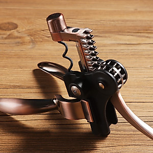 ORZ Rabbit Corkscrew Wine Opener, Easy Lever Corkscrew with No-Stick Worm, Lever Cork Wine Opener (Bronze)