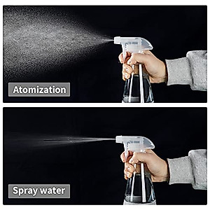 MOSURS Empty Clear Glass Spray Bottles with Silicone Sleeve Protection, Refillable 16 oz Containers for Cleaning Solutions, Essential Oils and Misting Plants with Adjustable Nozzle-3PCS (3, 16 oz)