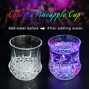 2 Packs Flash Light Up Cups Liquid Activated Multicolor LED Glasses Fun Light Up Drinking Shot Glasses,Glowing Wine Glasses Led Flashing Cups,Favors Adults Shot Cups for Party,Bar,Disco