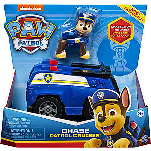 Paw Patrol, Chase’s Patrol Cruiser Vehicle with Collectible Figure, for Kids Aged 3 and Up, Multicolor