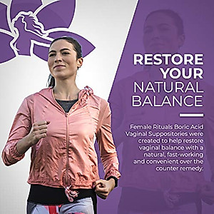 Female Rituals Boric Acid Suppositories 600 mg - Vaginal Pills for PH Balance Odors Yeast Infection Treatment - USA Made Feminine Hygiene Products - Vaginal Suppository Yoni Pops Pearls (30 Count)