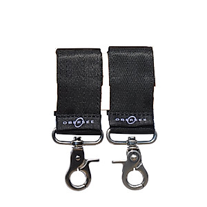 Obersee Universal Stroller Straps for Diaper Bags, 360 Degree Rotation for Super Convenience (Black)