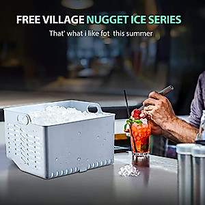 Ice Maker Nugget with Soft & Chewable Ice, 44 lbs/24 Hours Portable Nugget Pellet Ice Maker Countertop, 2 Minutes per Round and 45dB, Suitable for Home/Bars/Restaurants