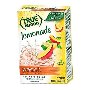 True Lemon Assorted Beverage Pack: (5boxes 10ct each) with 5 FREE BONUS Sticks of Lemonade! True Lemon Original True Peach Lemonade, True Black Cherry Limeade, True Mango Orange and True Raspberry Assorted True Lemonade Drink Mixes.