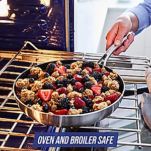 Blue Diamond HD Stainless Steel Clad Pro 10 Piece Cookware Pots and Pans Set, Diamond Infused Ceramic Nonstick, PFAS-Free, Dishwasher Safe, Oven and Broiler Safe, Silver