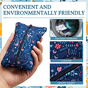 Kigeli 2 Pieces Purse Tissue Holder Travel Tissue Pouch for Purse Fabric Zipper Enclosed Pouches Reusable Flower Pattern Paper Holder for Coins, 5.25 x 3 Inches(Rustic Floral Print)