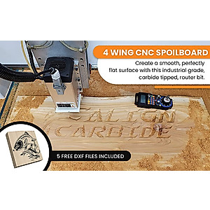 Align Carbide, CNC Spoilboard Surfacing, Slab Flattening Router Bit, 4 Wing, 2 inch Cutting Diameter, 1/2 inch Shank, CNC Router Pro-Series.