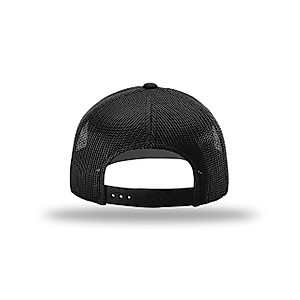 Nail Cross Jesus Christ Christian Embroidered Richardson 112 Trucker Cap Hat Black/Black