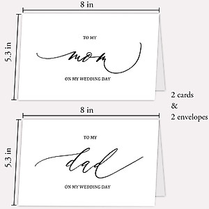 Nchigedy Set of 2 Wedding Day Card for My Parents, To Dad And Mom On My Wedding Day Card, Wedding Day Card Set for Mom And Dad
