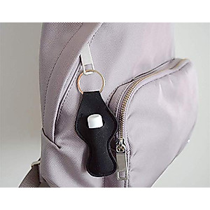 Gadget Beyond Chapstick holder keychain, Lip Balm Holder Keychain 4 Pack Lipstick Keychain Chapstick Holder Keychains Lipstick LipGloss Holder Chapstick Key Chain Holders (4 Pack Black)