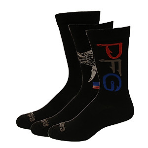 Columbia Men's PFG Billfish Crew Socks 3 Pair, Black, One Size