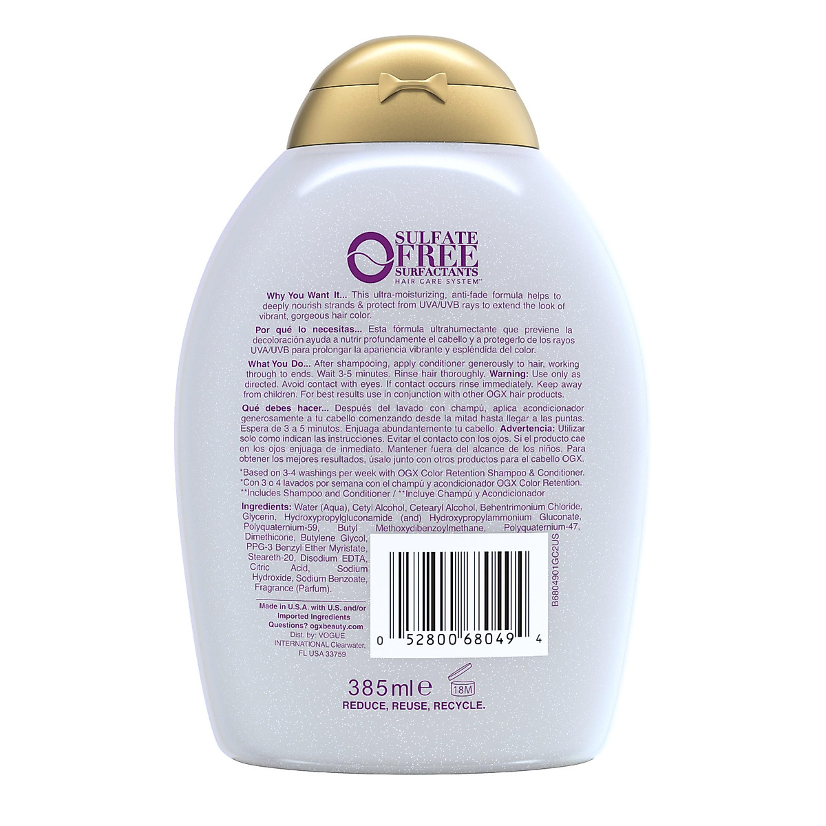 OGX Vibrant Color Vibes Conditioner for Color-Treated Hair, 13 fl oz