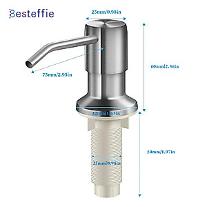 Soap Dispenser for Kitchen Sink,Kitchen soap Dispenser,47" Tube Connects Directly to Soap Bottle,No More Refills(Brushed Nickel).