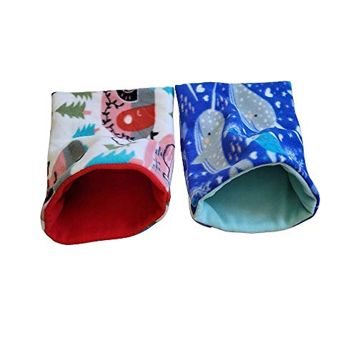 Fleece Cage Liner | Multiple Prints & Sizes | Midwest | C&C | Guinea Pig Fleece | Hedgehog Fleece | Reversible | Machine Washable ((2 Pack) 10"x10" Snuggle Sacks, MYSTERY PACK)