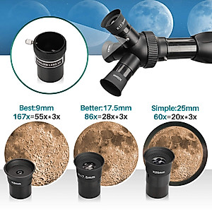 USCAMEL Telescope for Adults Kids Beginners 60mm Aperture 500mm AZ Mount Fully Multi-Coated Optics Professional Astronomy Telescope with Adjustable Tripod Phone Adapter Backpack