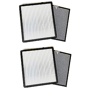 Nispira HSP001 Filter Replacement for Smart True HEPA Air Purifier 5-in-1 True HEPA + Activated Carbon Cold Catalyst, 2 Sets