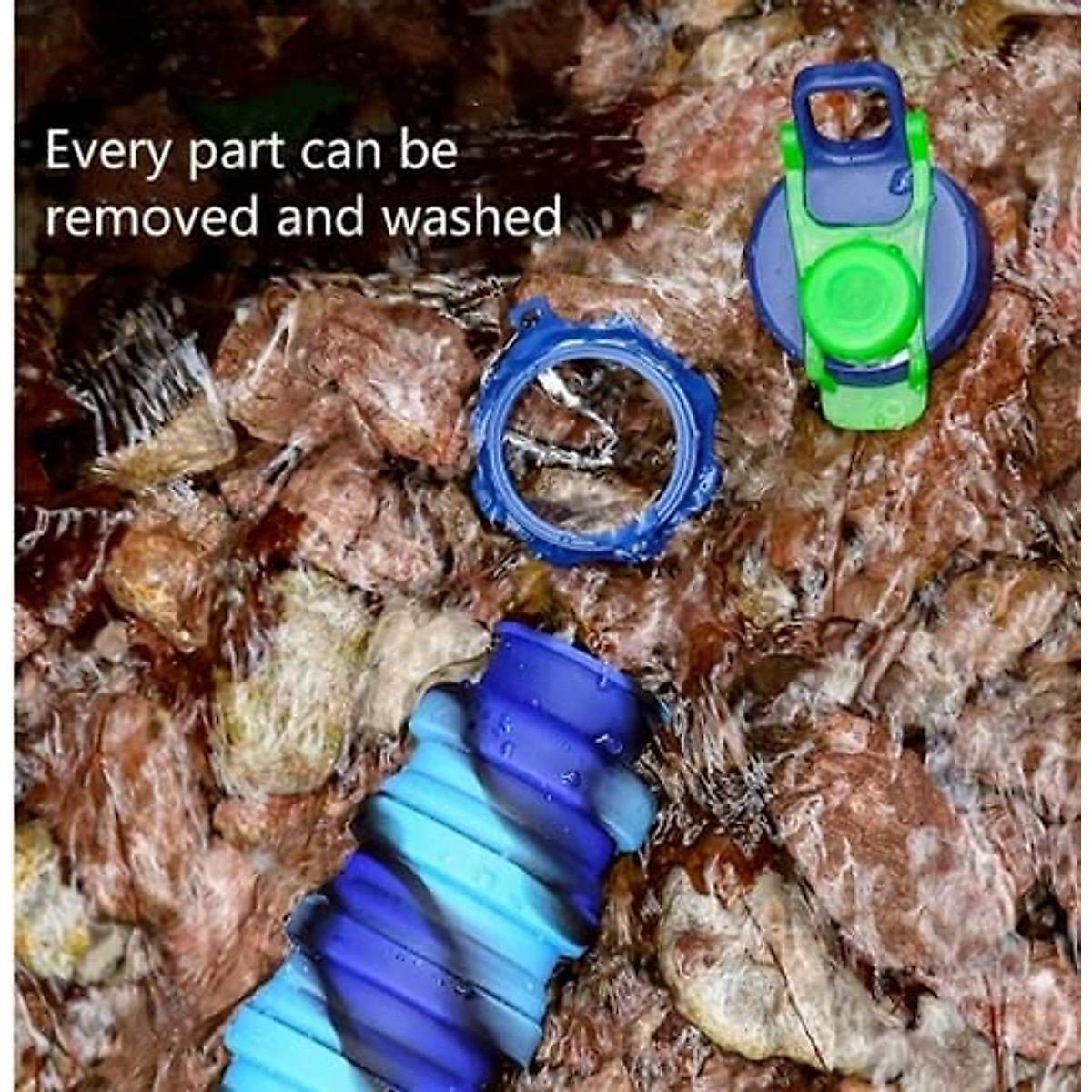 WATMHHJQ Silicone Collapsible Water Bottles, 16oz 500ml Portable Foldable Expandable Water Bottle Sports Cups with Carabiner, Leak Proof Reusable BPA Free, for Outdoor Activities Travel(2# Pink)