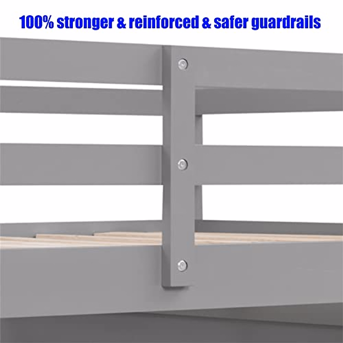 SNIFIT Latest Upgraded & Stronger Solid Wood Full Size Loft Bed with Desk Underneath & Storage Drawers & Shelf & Wardrobe, Thickened Enhanced Wooden Full Loft Bed Frame (Easier to Assemble) (Gray)