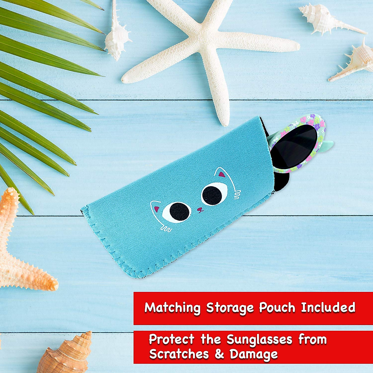 Optix 55 Baby Sunglasses, 100% UV Protection Infants & Toddlers Sunglasses, Smoked Lenses Reduces Glare for Ages 0-12 Month to 3 Years - Rubber Injected Frame with Matching Pouch (Light Blue, smoked)