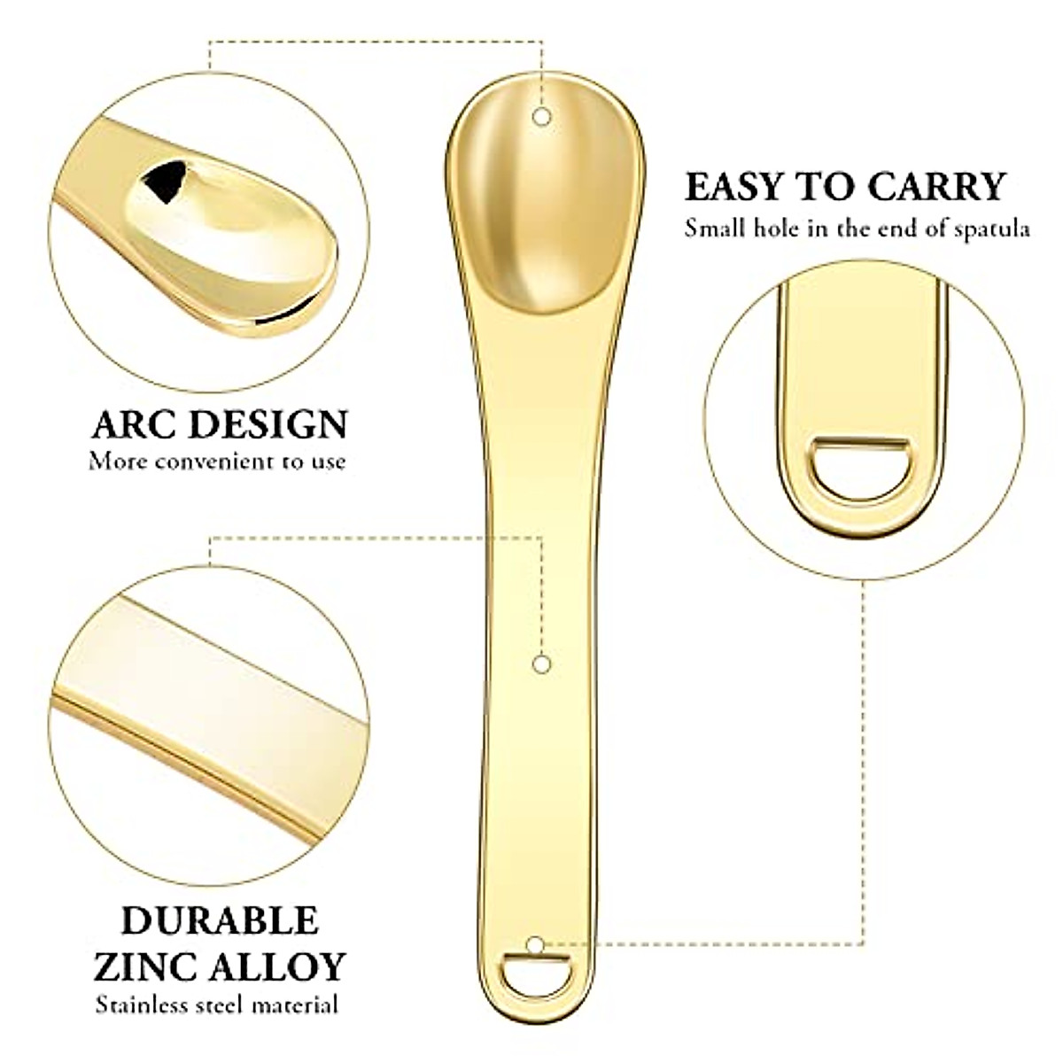 WLLHYF Mini Metal Makeup Spatula Skin Care Cosmetic Spoon Reusable Applicator, Beauty Scoop for Facial Cosmetic for Face Mask Cream Lotions Moisturizers