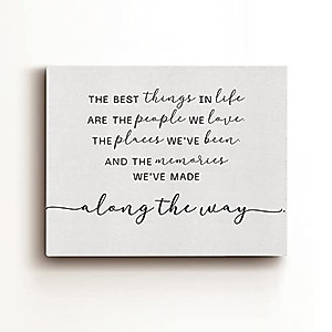 Inspirational Canvas Wall Art the Best Things in Life Canvas Print Framed Motivational Painting Artwork Ready to Hang Home Wall Decor 15x11.5 Inches