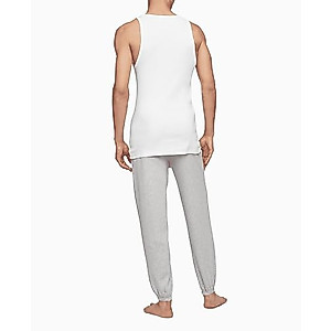 Calvin Klein mens 100% Cotton T-Shirt 3 Pack WHITE - Tank Top Medium