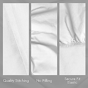 Threadmill 100% Organic Cotton Sheets for King Size Bed | GOTS Certified Hotel Percale Sheets | Deep Pocket King Sheets | 4 Piece King Size Sheets | White Sheets