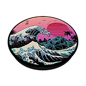 Vintage Retro Ocean Great Wave Kanagawa Japanese Anime Otaku PopSockets PopGrip: Swappable Grip for Phones & Tablets