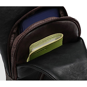 Hebetag Leather Sling Bag Crossbody Backpack for Men Women Outdoor Travel Camping Hiking Single Shoulder Chest Pack Casual Daypack