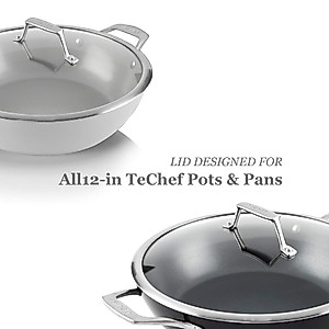 TECHEF - Tempered Glass Lid with Stainless Steel Handle, Made in Korea (12-Inch)