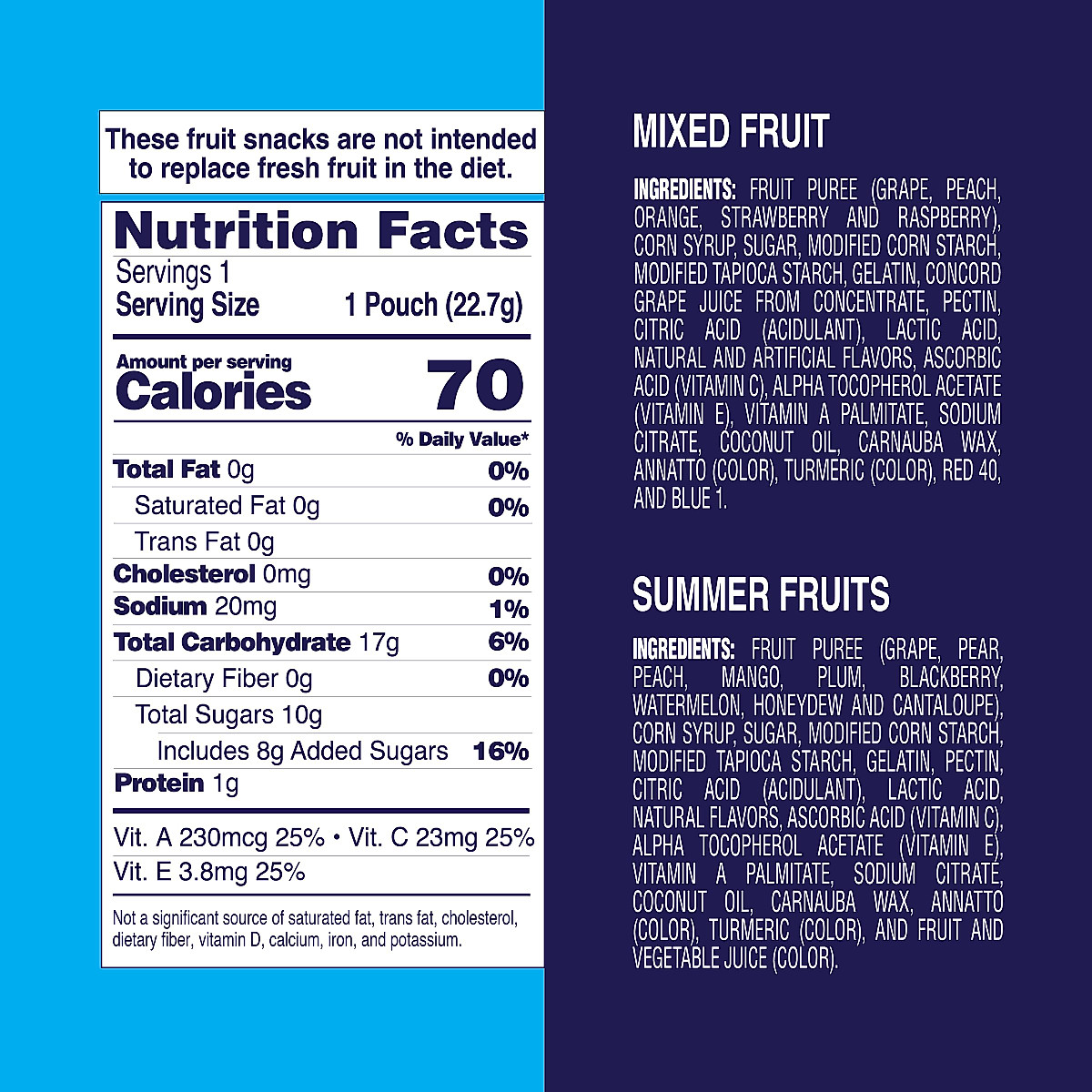 Welch's Fruit Snacks, Mixed Fruit & Summer Fruits Bulk Variety Pack, Perfect for School Lunches, Gluten Free, 0.8 oz Individual Single Serve Bags (Pack of 60)