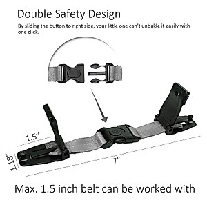 Rezlli Universal Child Chest Clip Anti-Slip Baby Chest Clip Guard Compatible with Seats, Strollers, High Chairs, schoolbags, Work with Harness Straps of Up to 1.5 Inches in Width (Pack of 1-A)