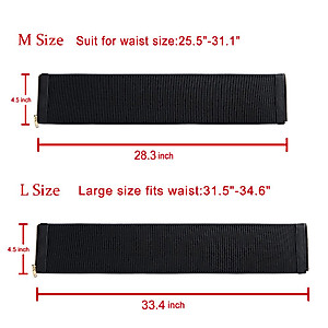 CHIC DIARY Womens Wide Elastic Stretch Waist Belt Corset Cincher Belt Trimmer Waistband with Zipper (Black, M (Fit Waist 25.5"-31"))