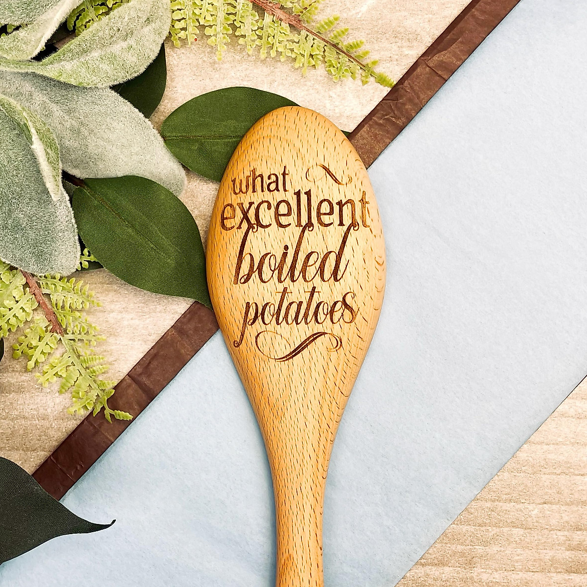 What Excellent Boiled Potatoes Wooden Cooking Spoon, Funny Jane Austen Inspired Wooden Spoon, Pride and Prejudice Humor, Literary Kitchen Utensil, Great Gift for Readers, Unique Austenite Gift Ideas