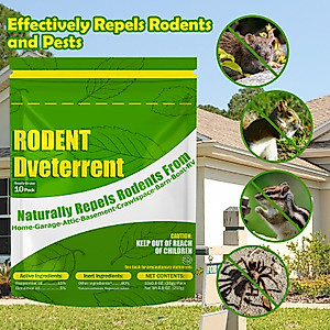 Rodent Repellen, Mice Repellent Indoor/Outdoor 10 Pack, Moth Balls, Peppermint Pest and Control Mice Rats Repeller and Strongly Repel Roaches, Squirrels, Ants, Other Rodents