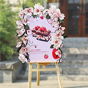 LIUCOGXI 6.1 Ft Artificial Magnolia Flower Garland with Flowers Faux Flower Vine Magnolia Garland Fake Froal Vine for Greenery Garland for Wedding Home Party Craft Art Table Runner Fireplace Decor