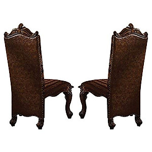 ACME FURNITURE Versailles 2-Tone Light Brown and Cherry Oak Side Chair Set of 2