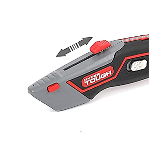 Hyper Tough AUTO-LOADING RETRACTABLE UTILITY KNIFE + 3-BLADES || QUICK-CHANGE BLADE REPLACEMENT