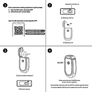 MOSHOU Label Maker with Tape, Portable BT Wrieless Label Printer for Storage, Barcode, Office, Home, Store Organization, Sticker Maker Mini Label Maker with Multiple Templates
