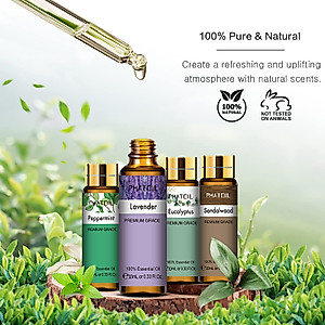 PHATOIL 9PCS Premium Quality Essential Oils Set for Soap Making Diffusers, 10ml/0.33fl. oz Fragrance Oils, Long Lasting Scents, Ideal Gift Set for Friends and Families