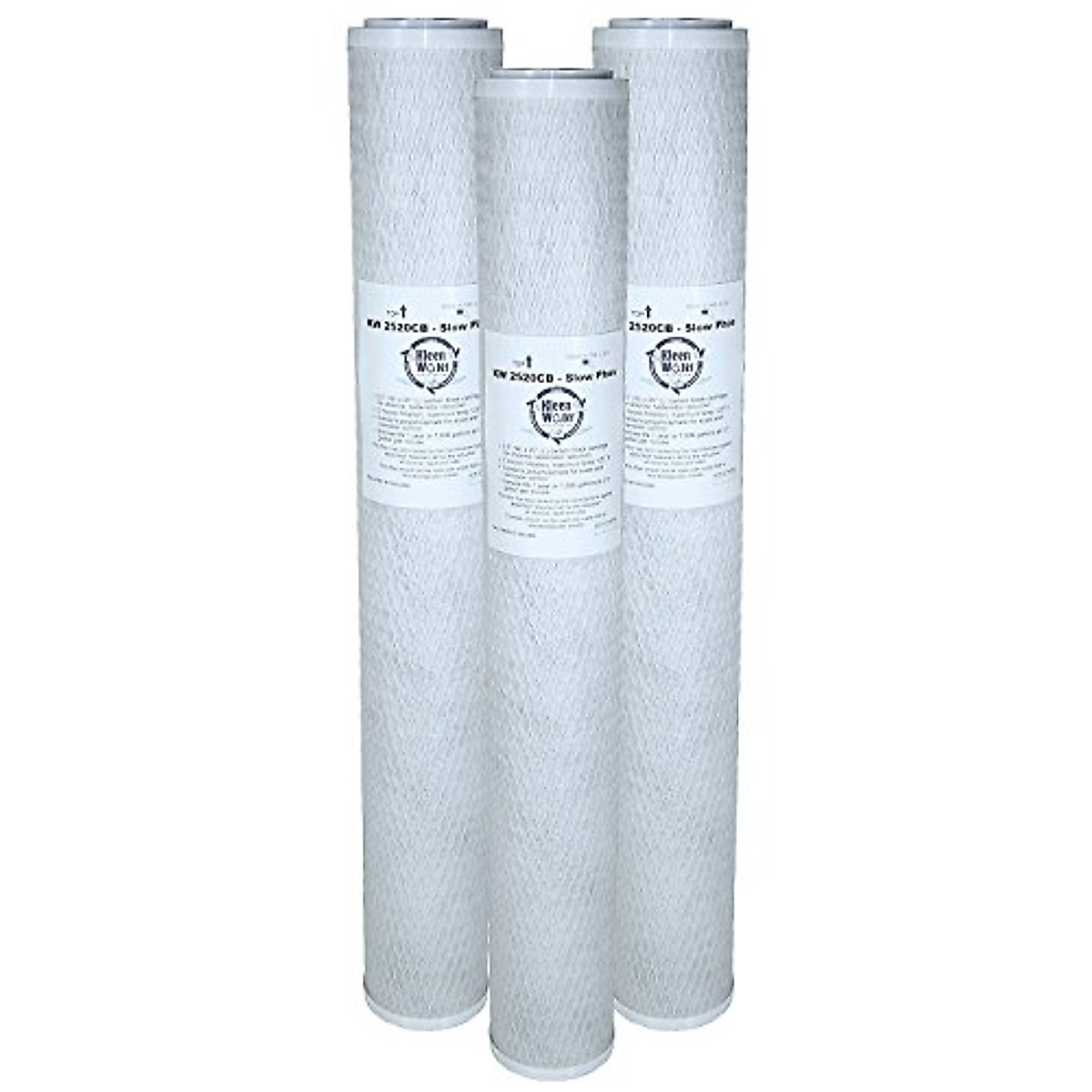 KleenWater KW2520CB-SlowPhos 2.5" x 20" Filter Compatible with Aquios RCFS220, Replacement Carbon Block Water Filter Cartridge, Set of 3