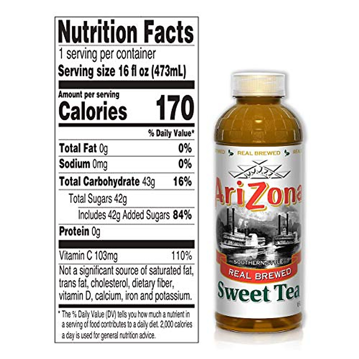 Arizona Premium Brewed Southern Style Sweet Tea, 16 Fl Oz (Pack of 12)