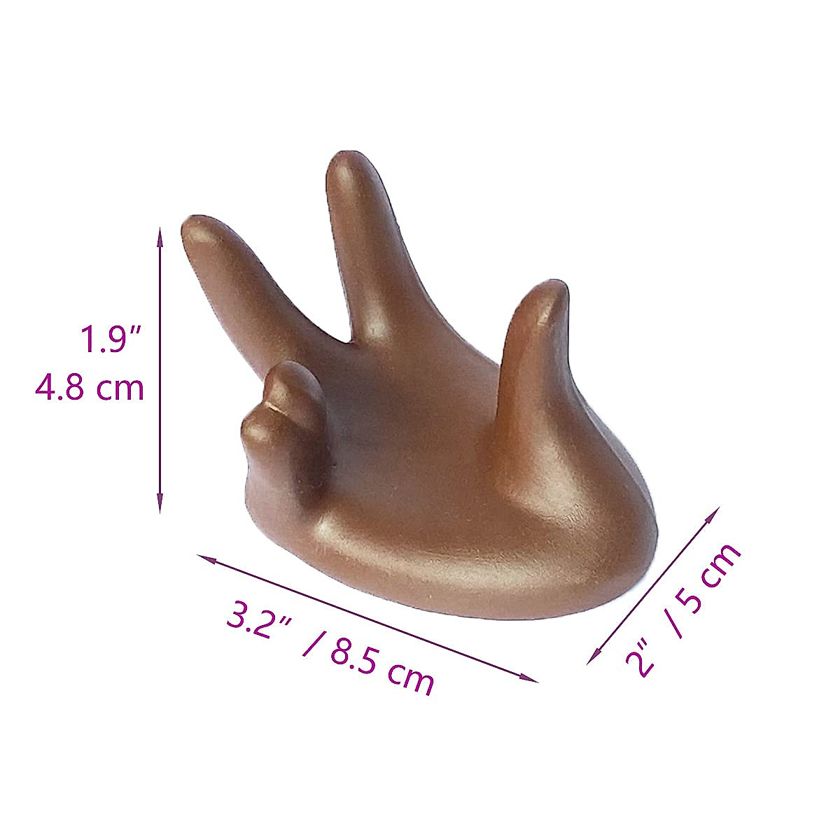 HHHH 3 pcs Air Plant Holder Mini Hand Shape Stand AirPlants Tillandsia Cute Container Pot Plant Display Home Office Decor Desk Table Shelf or Gifts Party Favors, Clay