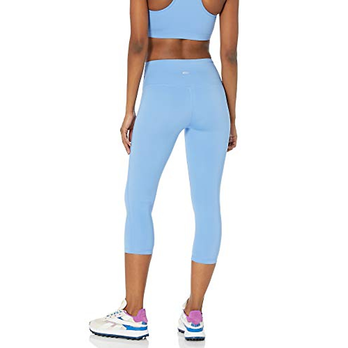 Amazon Essentials Women's Active Sculpt Mid Rise Capri Legging, French Blue, Large