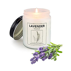 Lavender Candles for Home Scented Candles Gifts for Women 7 oz 50 Hrs Long Lasting Highly Scented Soy Lavender Candle Set for Body Relaxation & Stress Relief, 2 Pcs