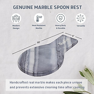 Lexi Home Marble Thankful Engraved 10" Spoon Rest